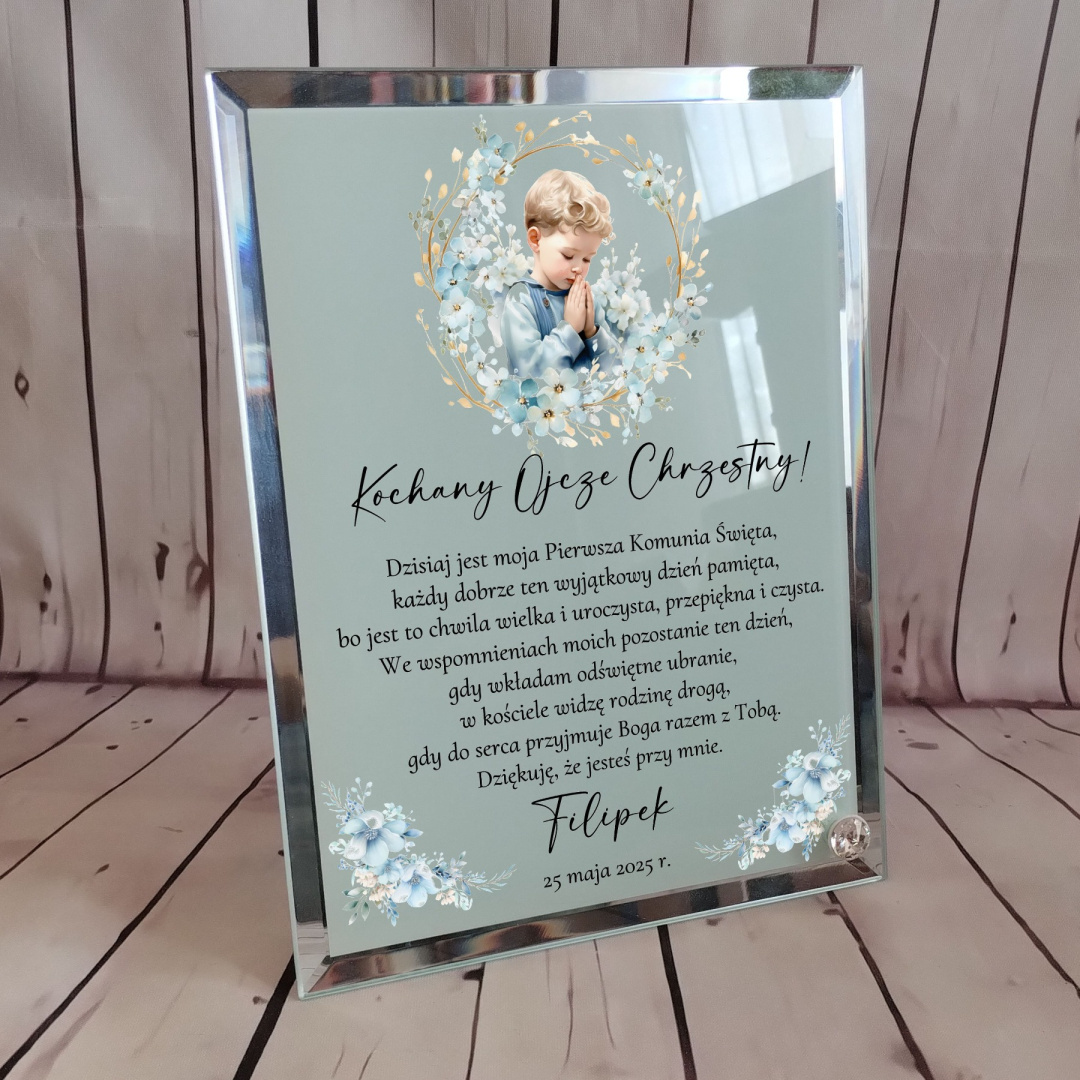 Podziękowania komunijne dla ojca chrzestnego dla matki chrzestnej